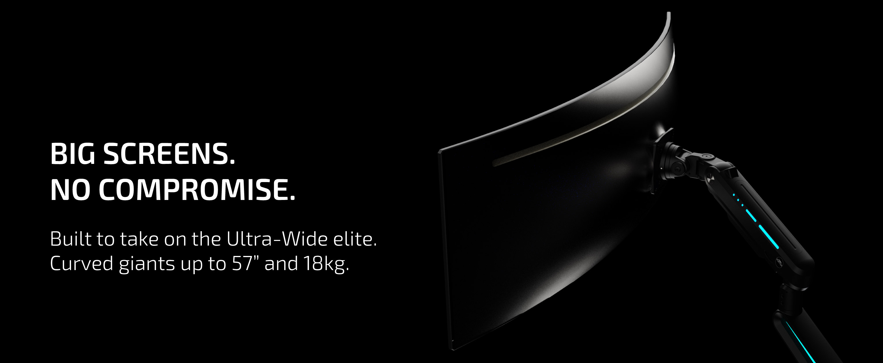 Invision VORTEX Gaming Monitor Arm for 27-57 Inch Screens | Curved ...